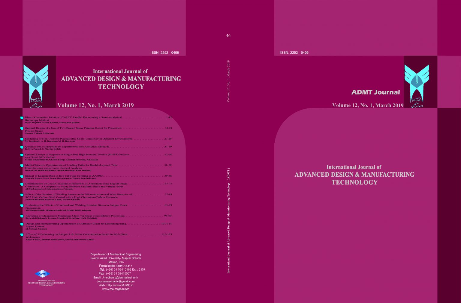 International Journal of Advanced Design and Manufacturing Technology ...