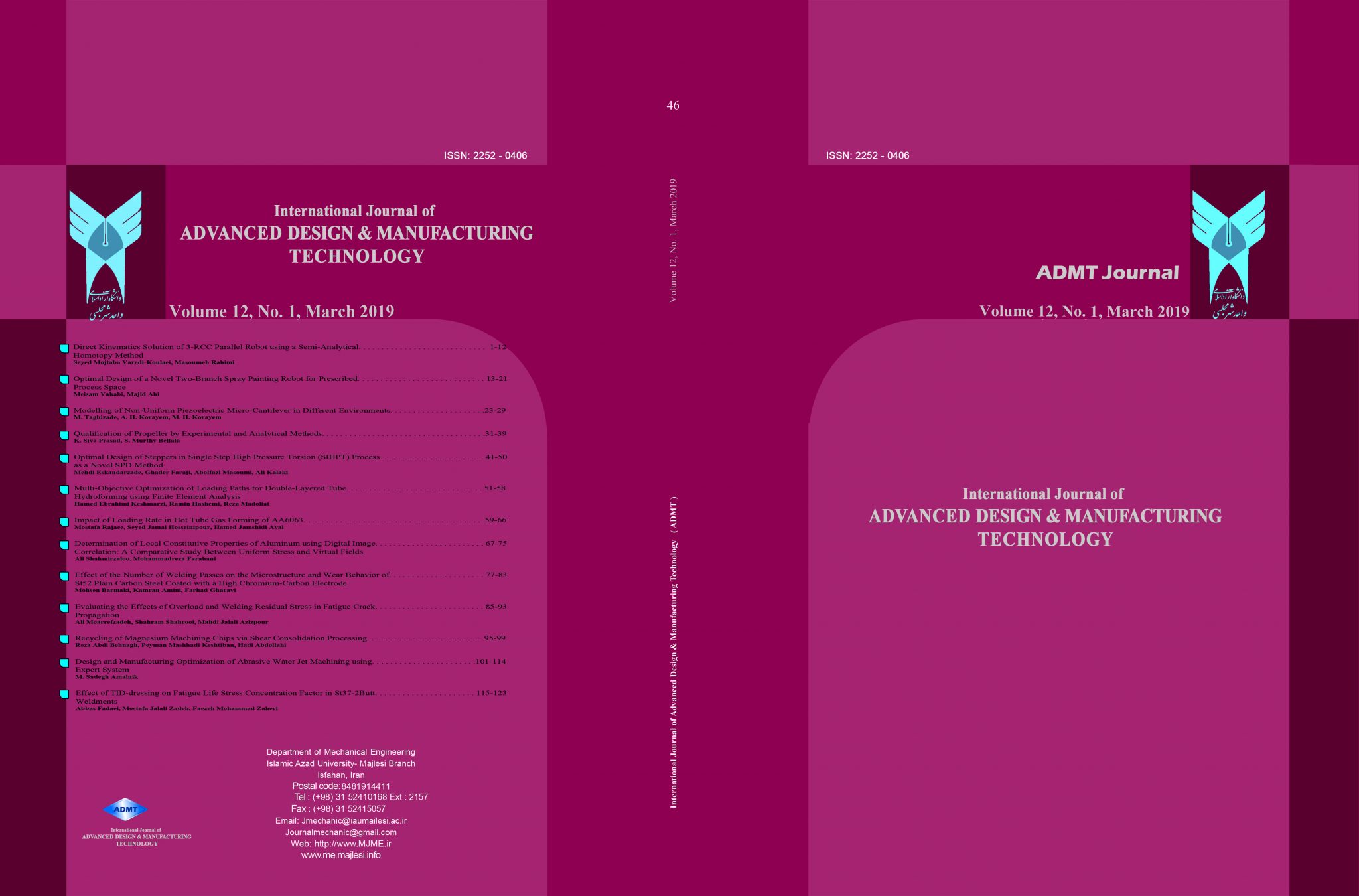 International Journal of Advanced Design and Manufacturing Technology ...